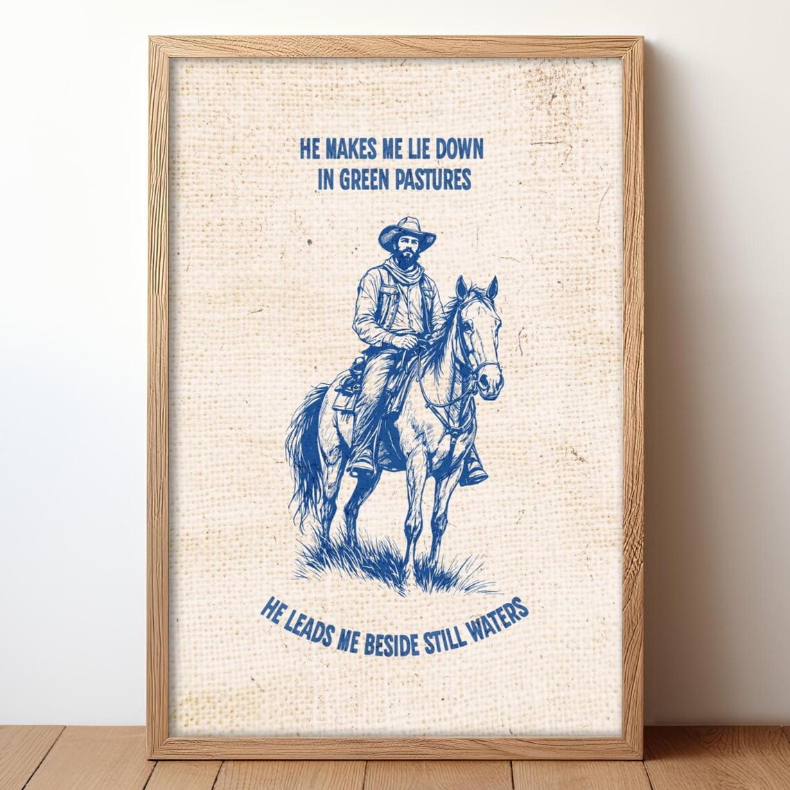 Wrangler Illustration Print, Faith-Based Cowboy Wall Art #3017 ...