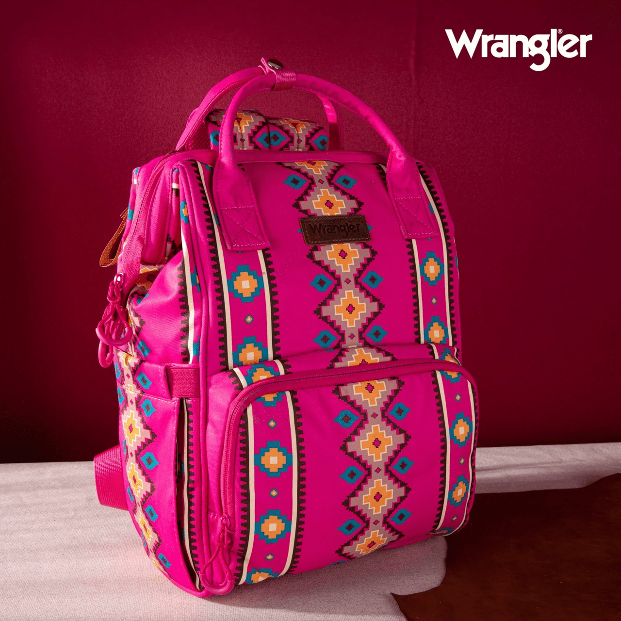 Wrangler Ladies Aztec Print Polyester Backpack, Hot Pink - Walmart.com