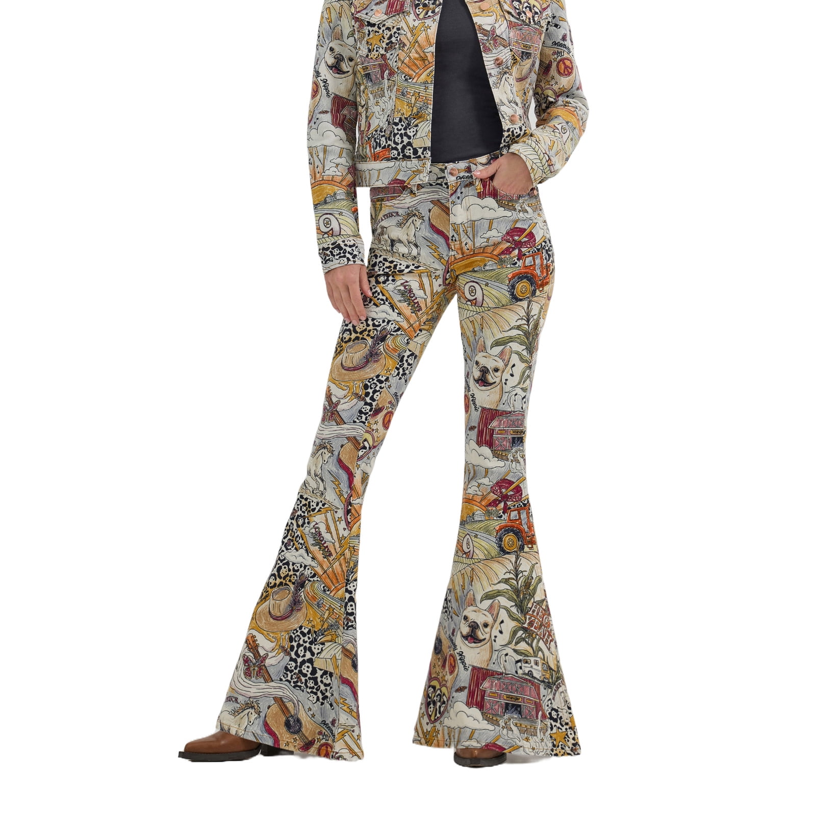 Wrangler Ladies Lainey Wilson Life Of Lainey Multiprint Flare Jeans ...