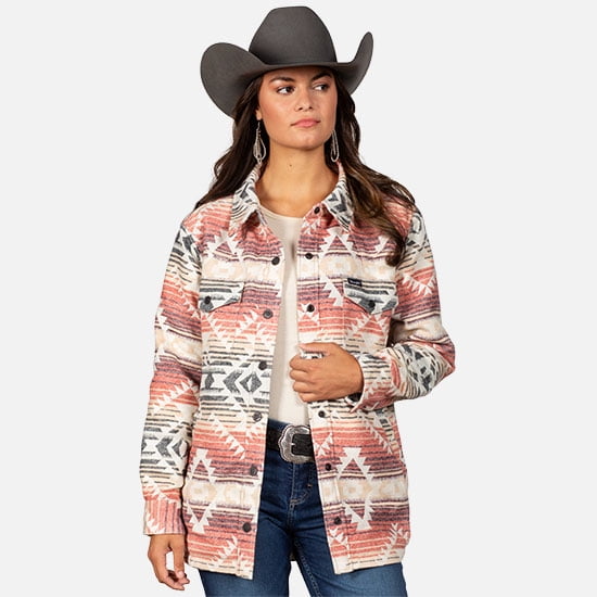 Wrangler Women's Retro Jacquard Southwestern Print Shacket - 112336449 ...