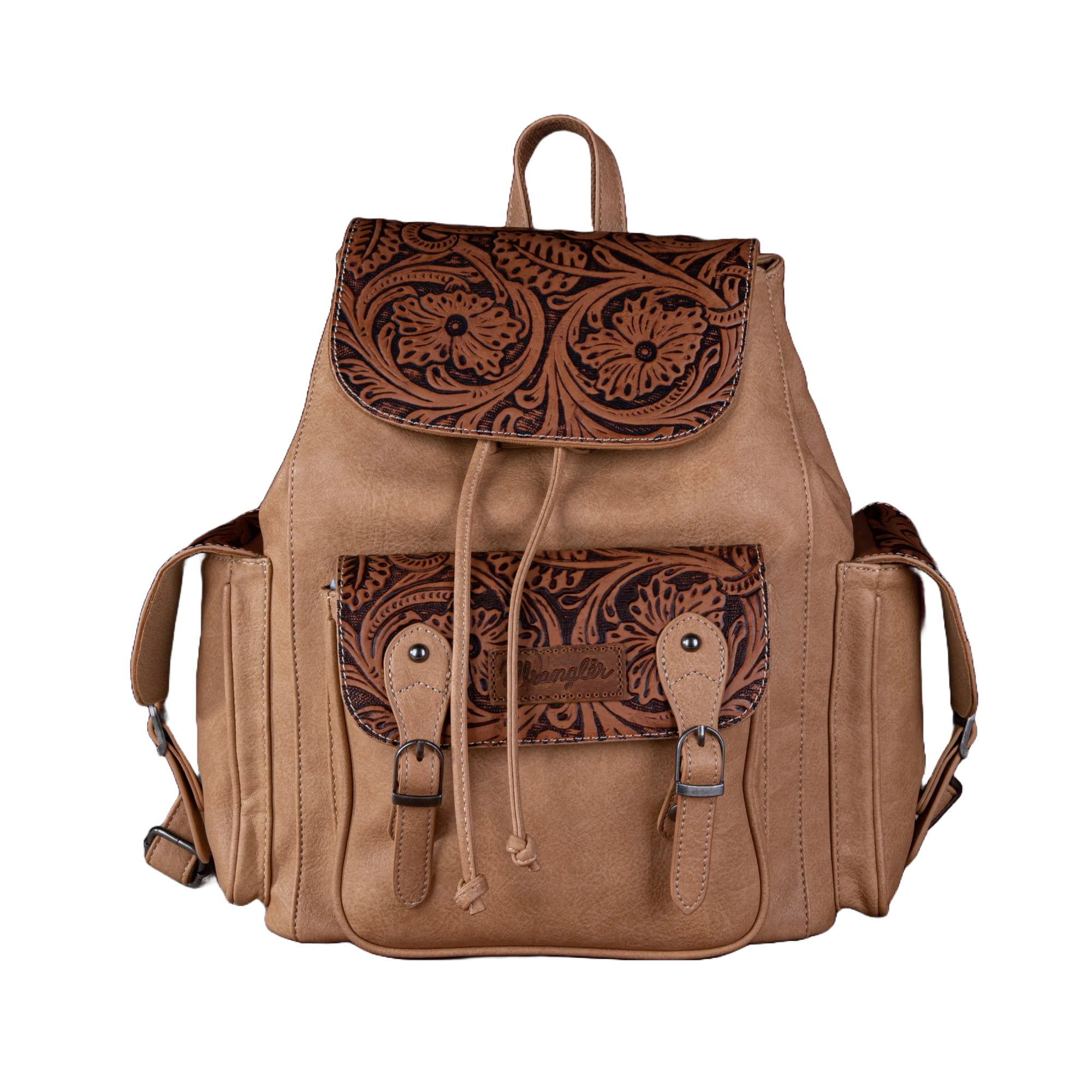 Wrangler Ladies Vintage Floral Tooled Light Brown Backpack WG12 ...