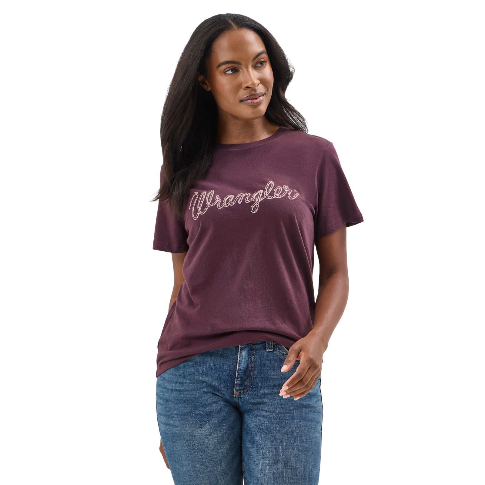 Wrangler Ladies Year-Round Logo Fudge Brown Graphic T-Shirt 112354359 ...