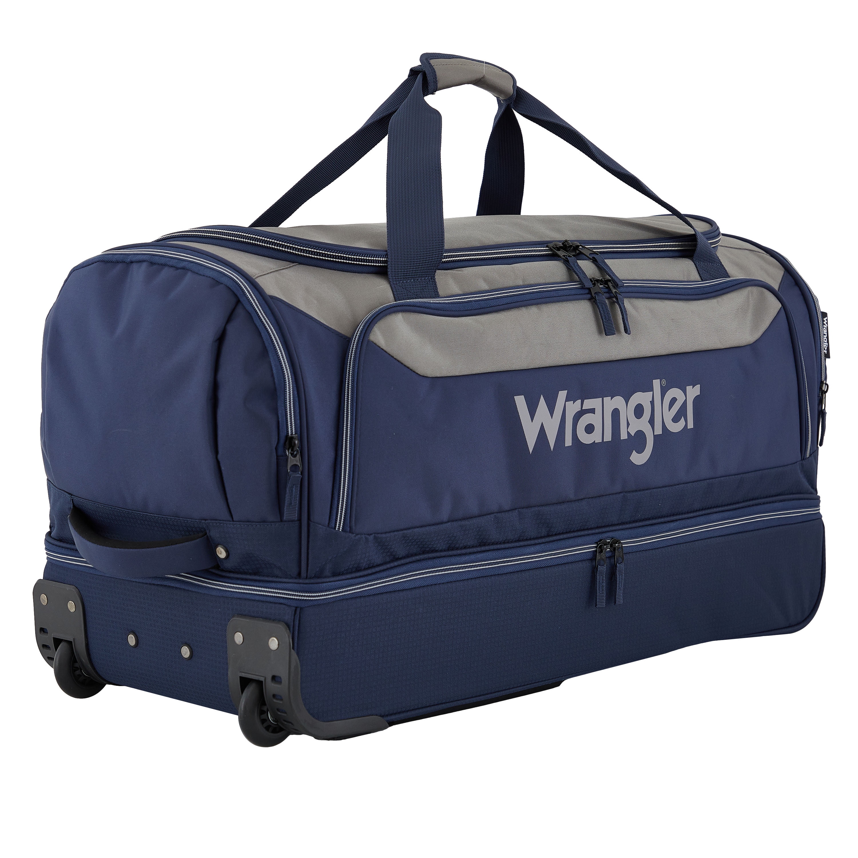 Wrangler Large 30" Drop-Bottom Rolling Travel Duffel - Navy Blue ...
