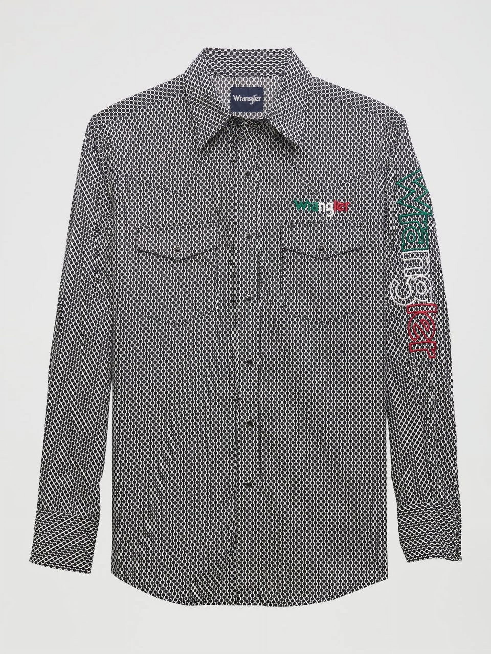Wrangler Mens Black Print Logo Shirt - Walmart.com