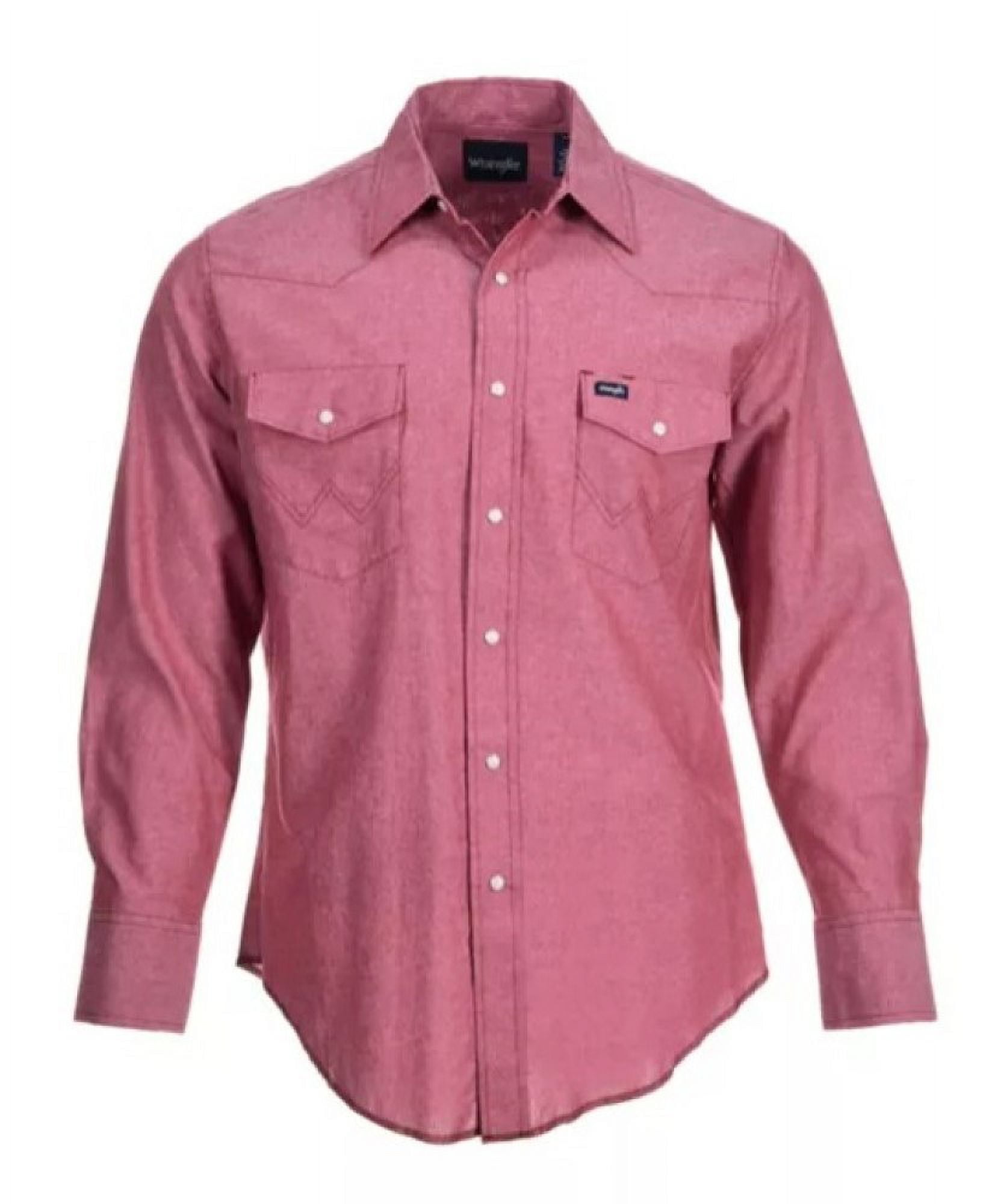Wrangler MS743CH Cowboy Cut Western Chambray Work Shirt XL Tibetan Red ...