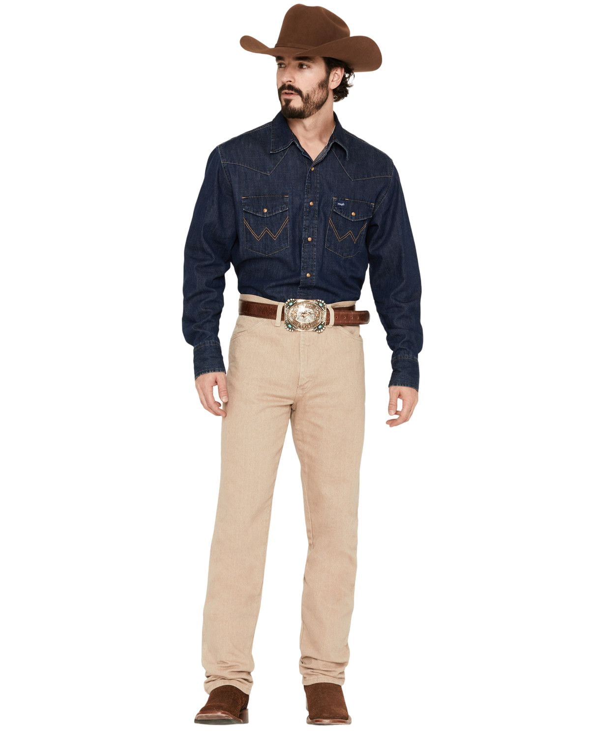 Wrangler Men's 0936 Cowboy Cut Slim Fit Jean 34W x 34L Prewashed Tan ...