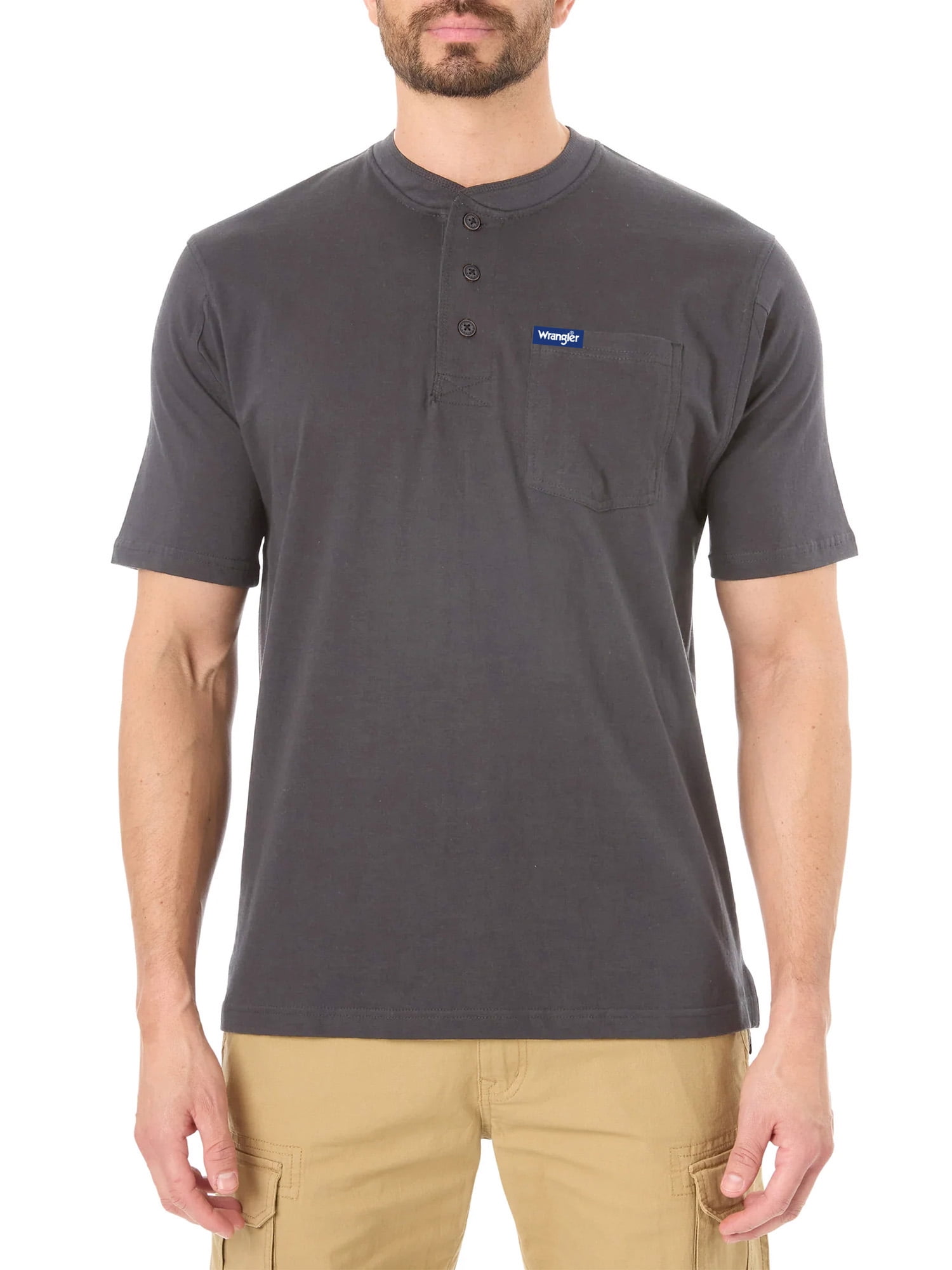 Wrangler Men's Big and Tall Button Henley T-Shirts , Big Size's up to ...