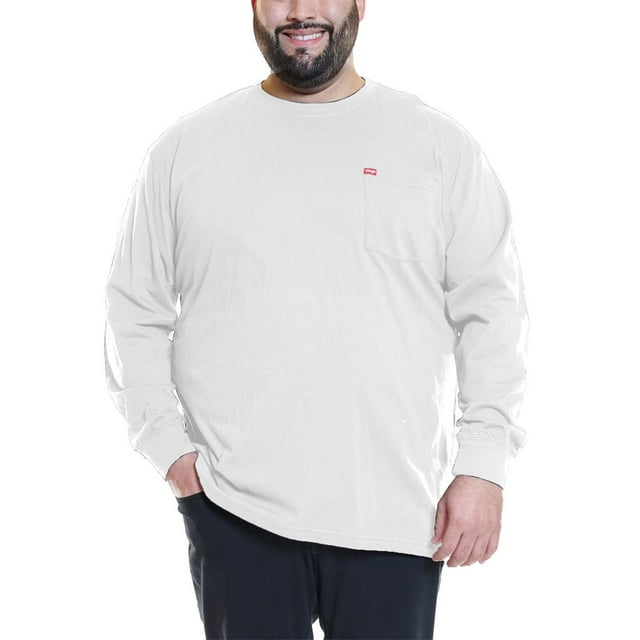 Wrangler Men’s Big and Tall Cotton Pocket Tee with Long Sleeves, Sizes ...