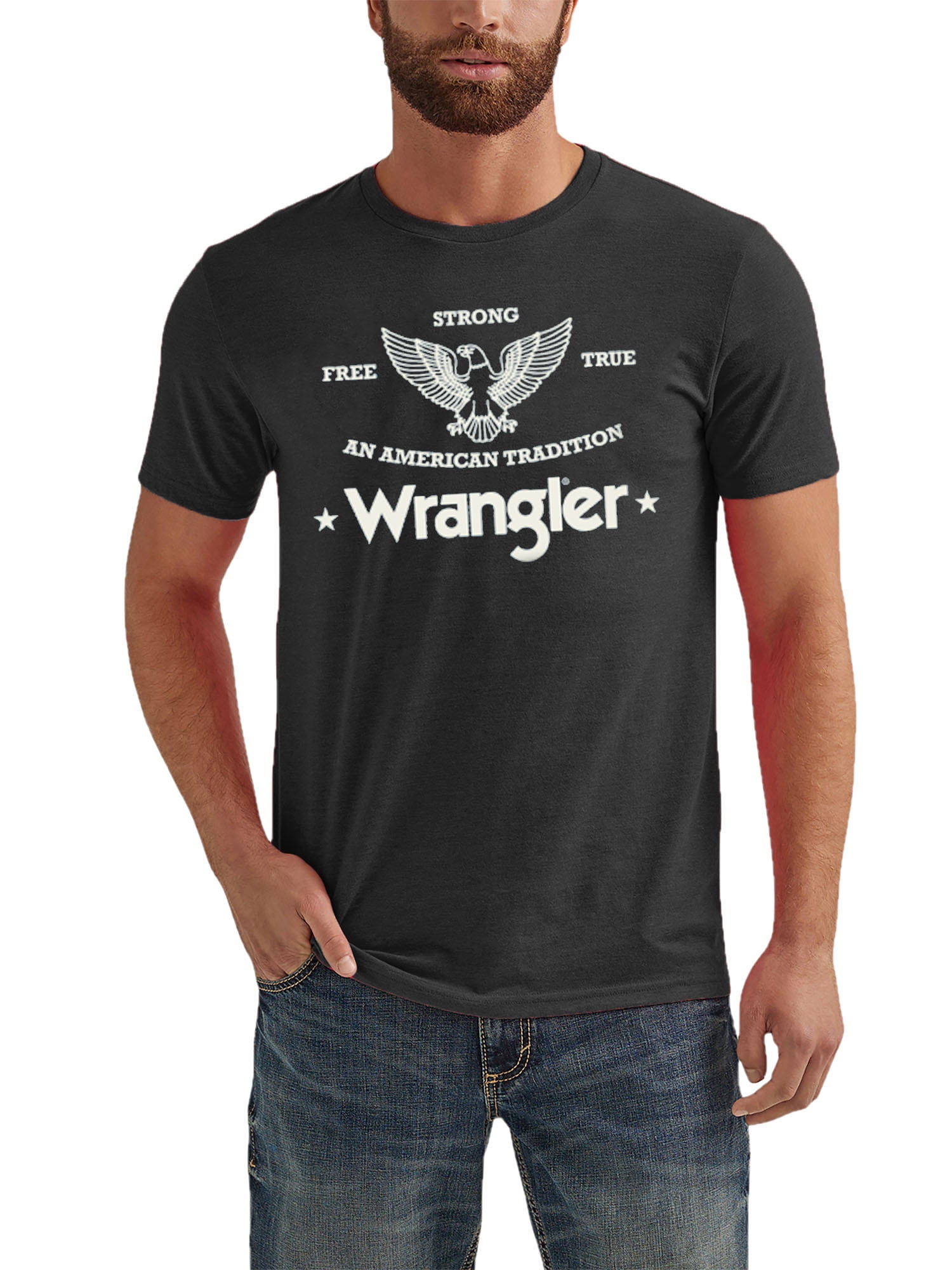 Wrangler Men's Big and Tall Graphic Logo T-Shirt, Sizes Up to 6X and ...