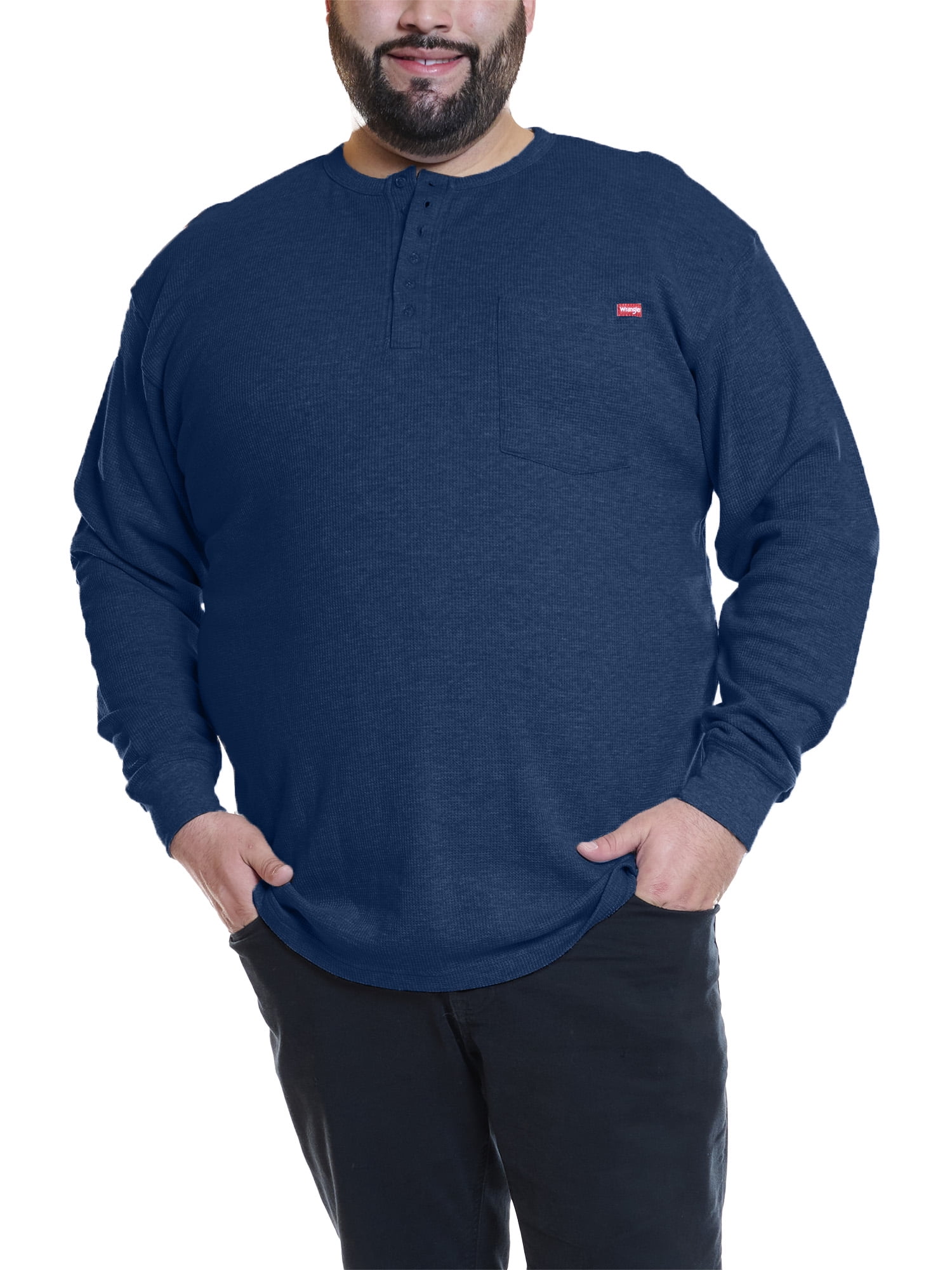 Wrangler Men's Big and Tall Long Sleeve Thermal Pocket T-Shirt ,Big size up to 6XL and Tall Size ...