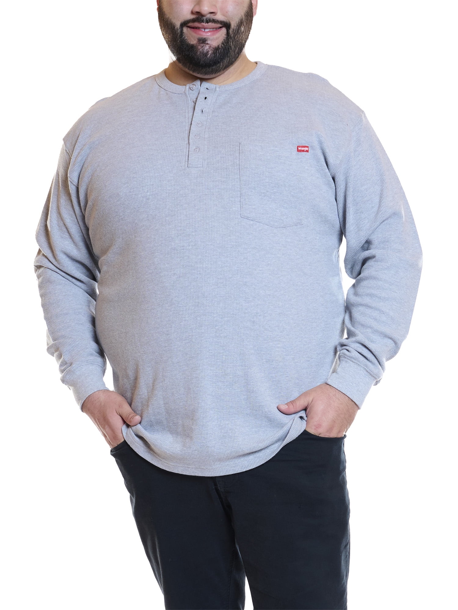 Wrangler Men's Big and Tall Long Sleeve Thermal Pocket T-Shirt ,Big ...