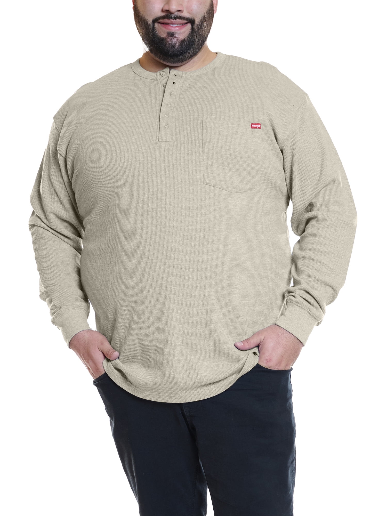 Wrangler Men's Big and Tall Long Sleeve Thermal Pocket T-Shirt ,Big ...
