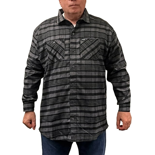 Wrangler Men's Big and Tall Plaid Flannel Shirt, Big Size Up To 6XL And ...