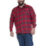 Wrangler Men's Big and Tall Plaid Flannel Shirt, Big Size Up To 6XL And ...