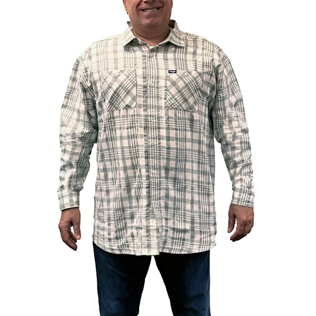 Wrangler Men's Big and Tall Plaid Flannel Shirt, Big Size Up To 6XL And ...