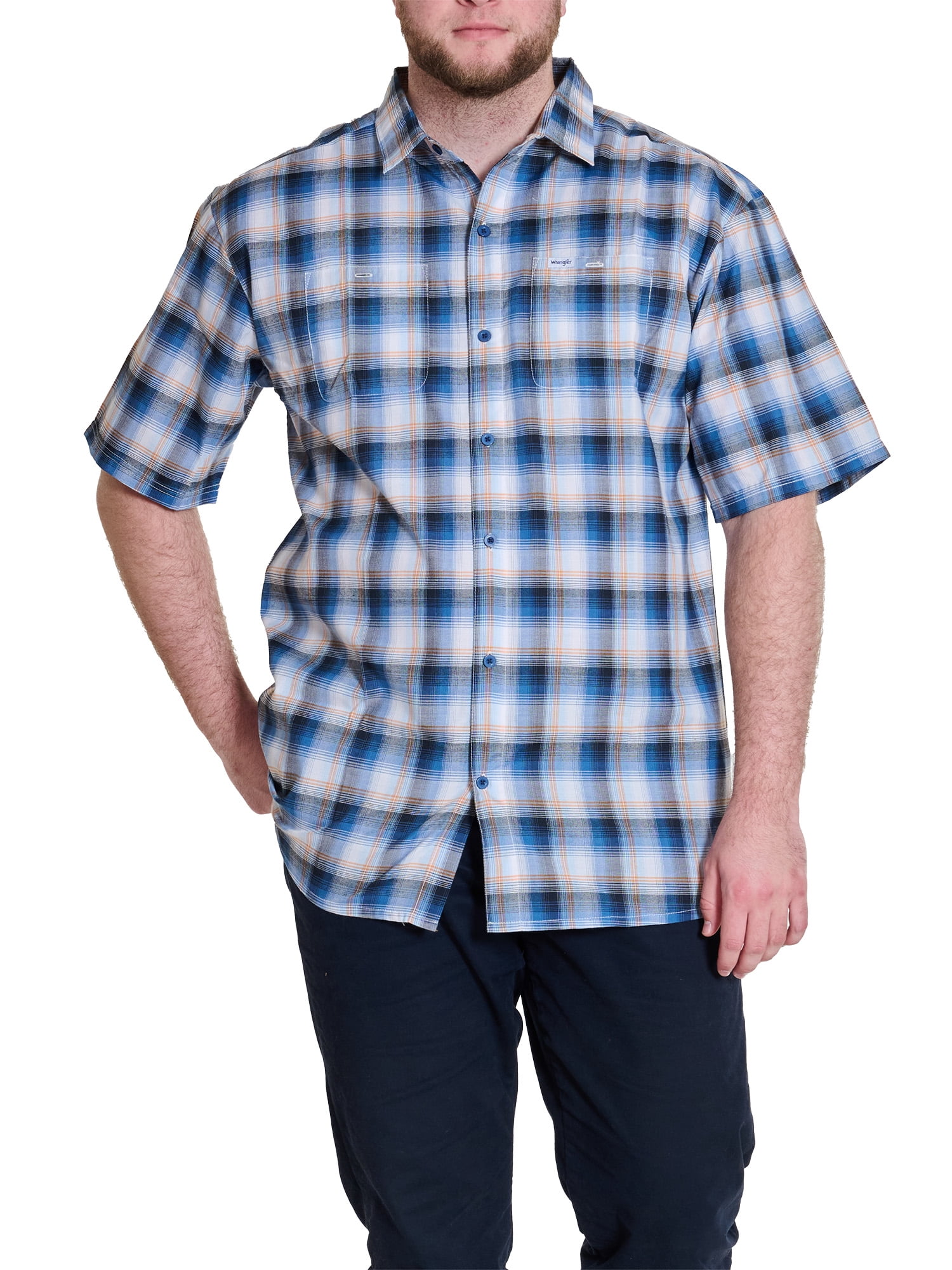Wrangler Men's Big and Tall Plaid Shirts ,Big size up to 6XL and Tall ...