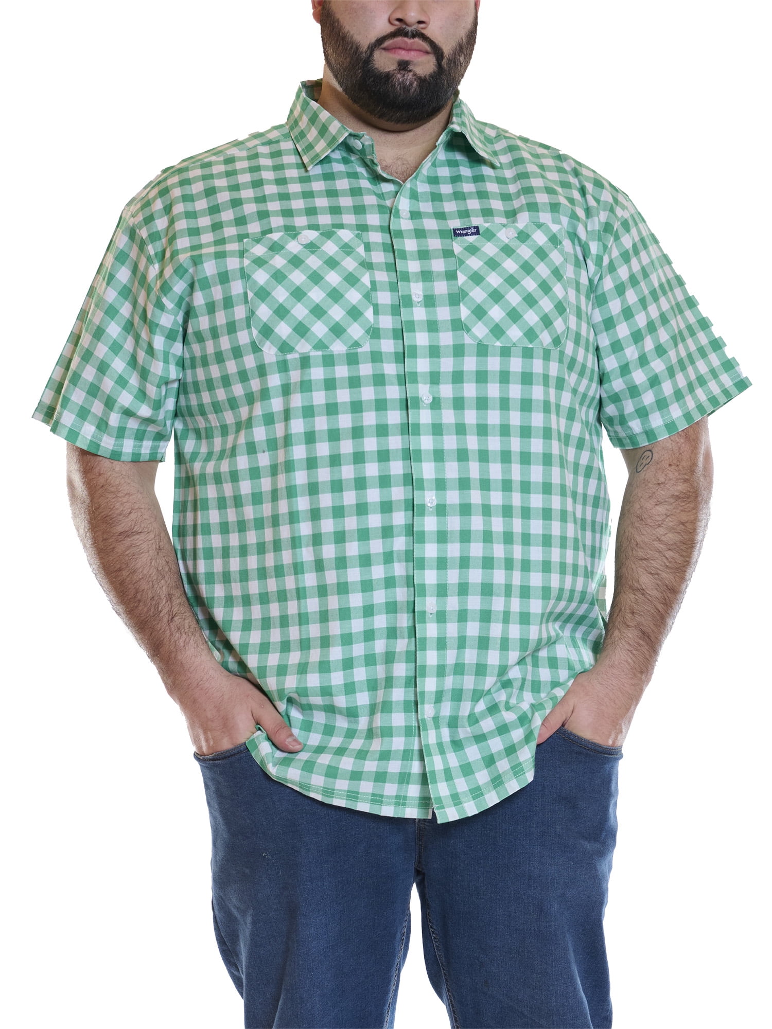 Wrangler Men's Big and Tall Plaid Woven Shirt ,Big Size Up To 6XL And ...