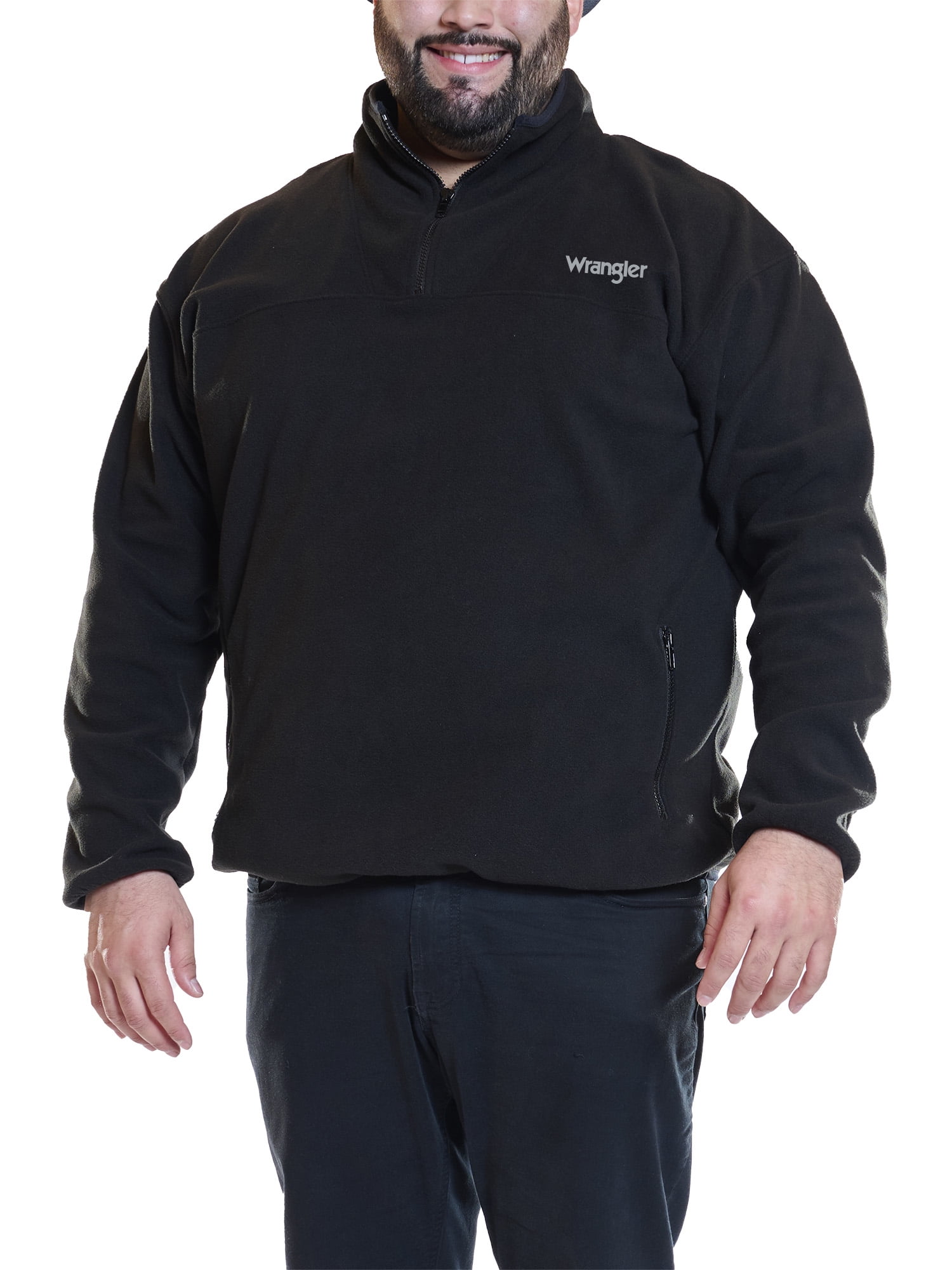 Wrangler Men's Big and Tall Quarter Zip Polar Fleece Pullover, Big size ...