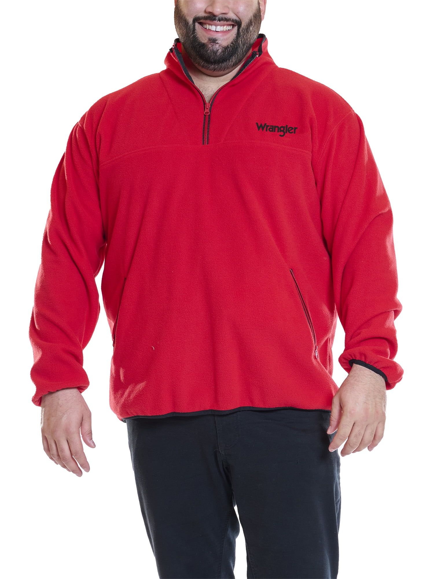 Wrangler Men's Big & Tall Quarter Zip Polar Fleece Pullover, Sizes up ...