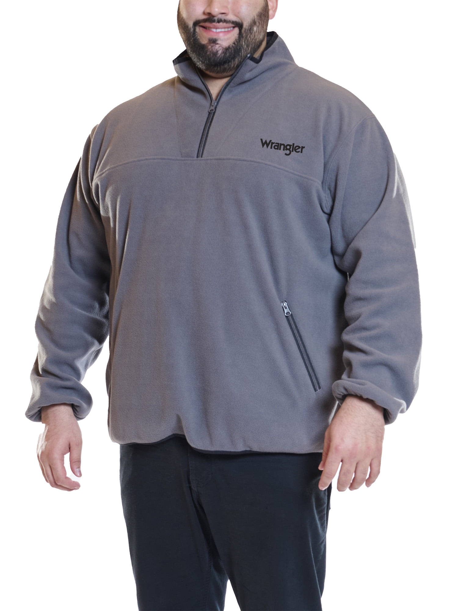 Wrangler Men's Big and Tall Quarter Zip Polar Fleece Pullover, Big size ...