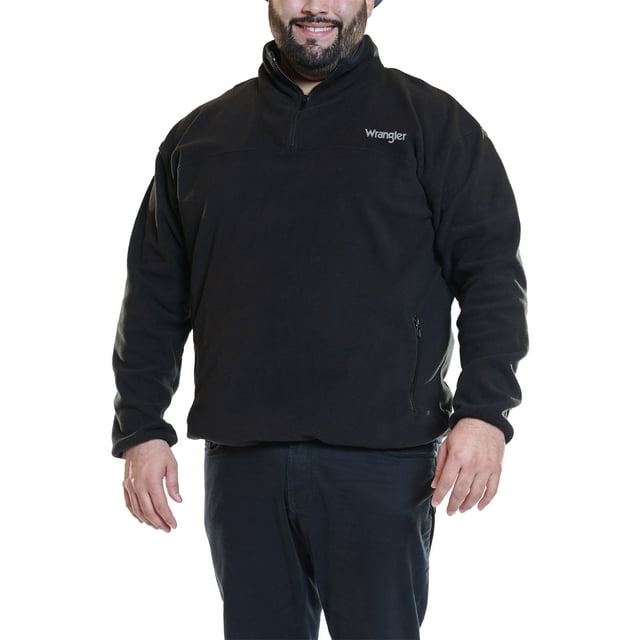 Wrangler Men's Big and Tall Quarter Zip Polar Fleece Pullover, Big size ...