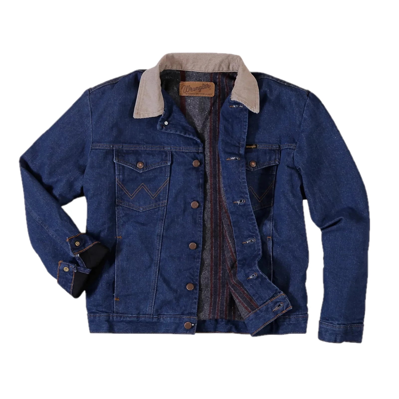 Wrangler® Men's Blanket Lined Prewashed Indigo Denim Jacket 74270PW ...