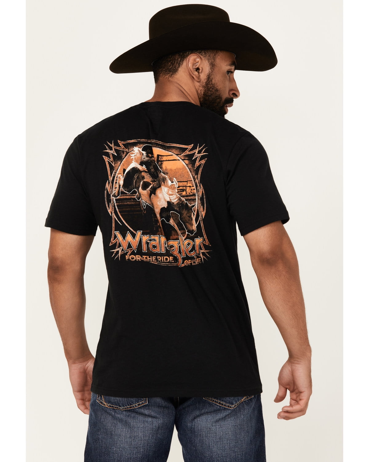 Wrangler Men's Boot Barn Bucking Cowboy Short Sleeve Graphic T-Shirt ...