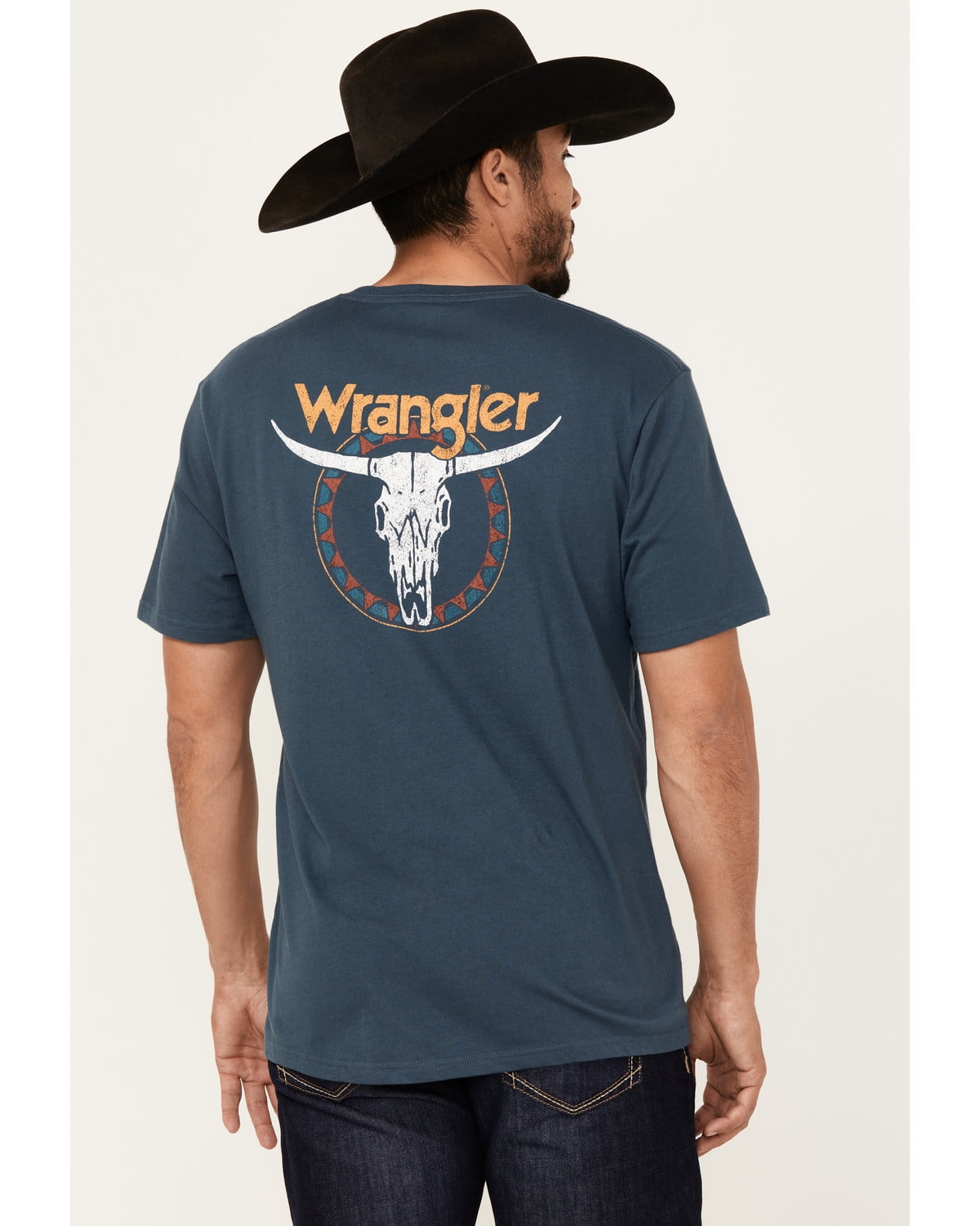 Wrangler Men's Boot Barn Steer Head Logo Short Sleeve Graphic T-Shirt ...