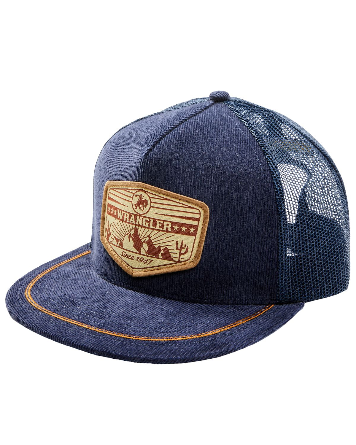 Wrangler Men's Boot Barn X Corduroy Trucker Cap Navy One Size - Walmart.com