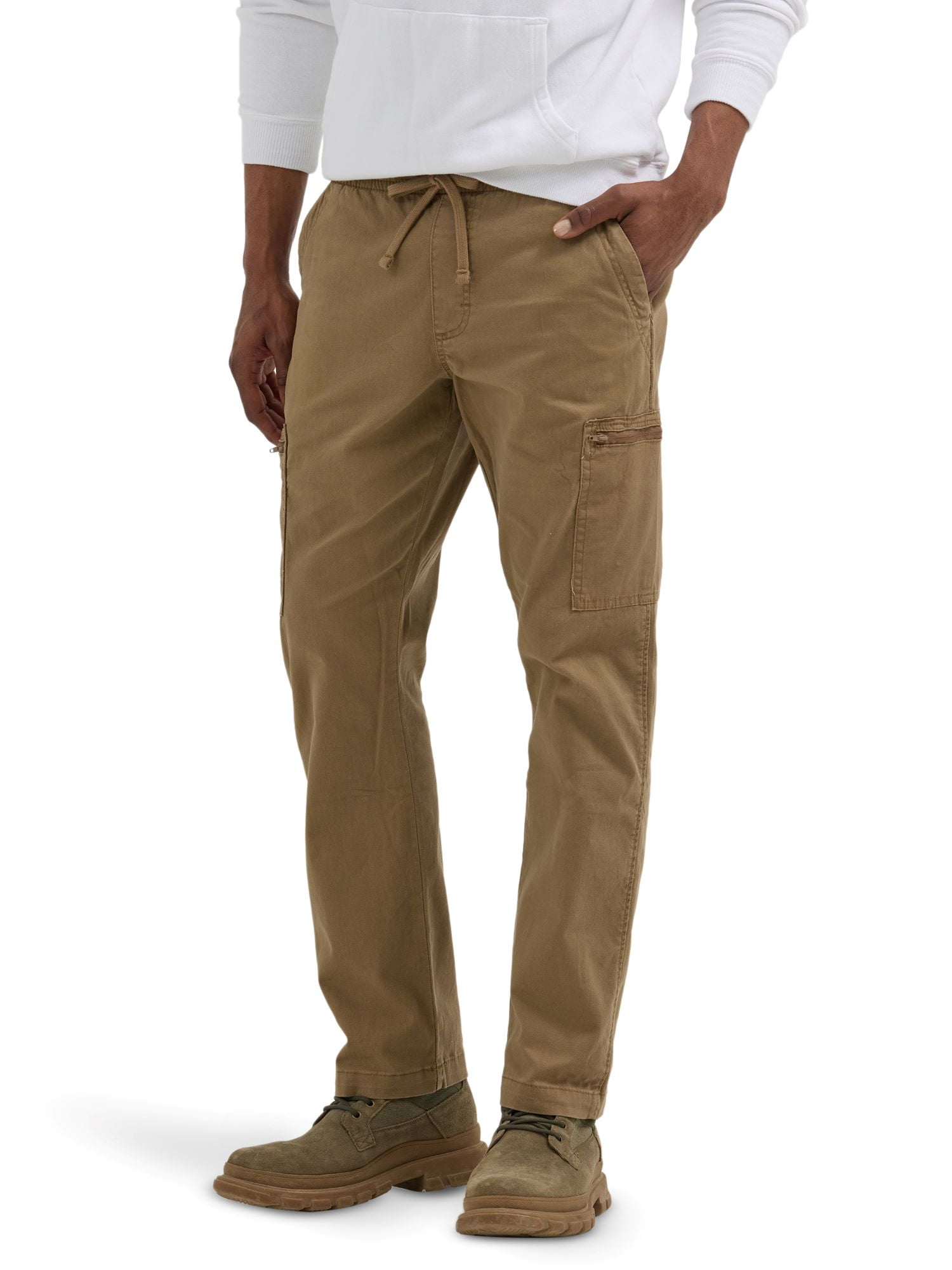 Wrangler Men's Cargo Pants with Drawstring Waist, Sizes S-2XL, Ripstop ...