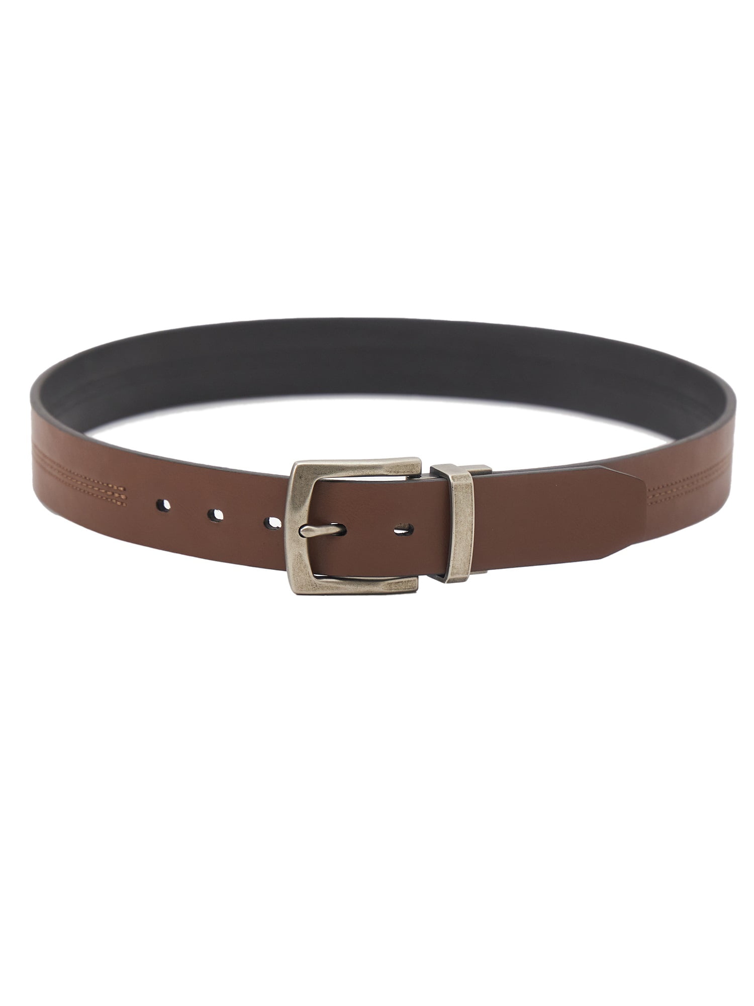 Wrangler Men's Reversible Faux Leather Belt with Center Stitching and ...