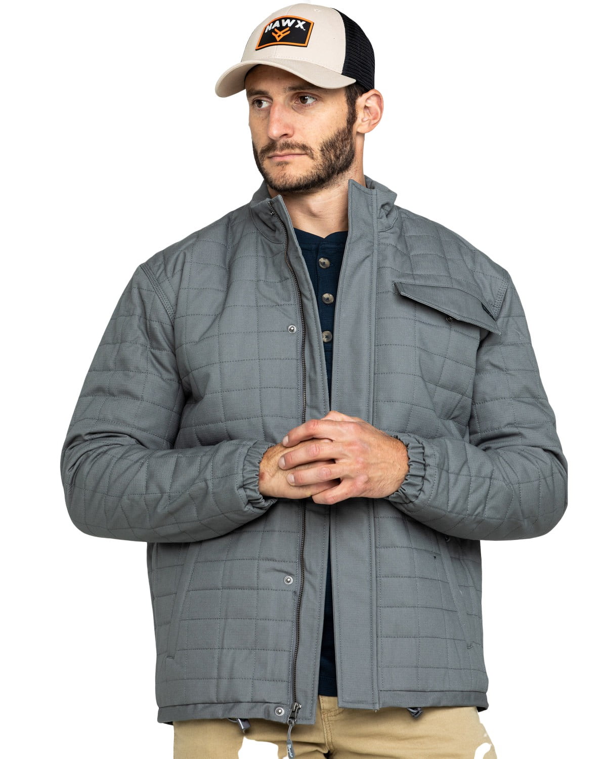 Wrangler Men's Chore Quilted Jacket Slate Medium - Walmart.com