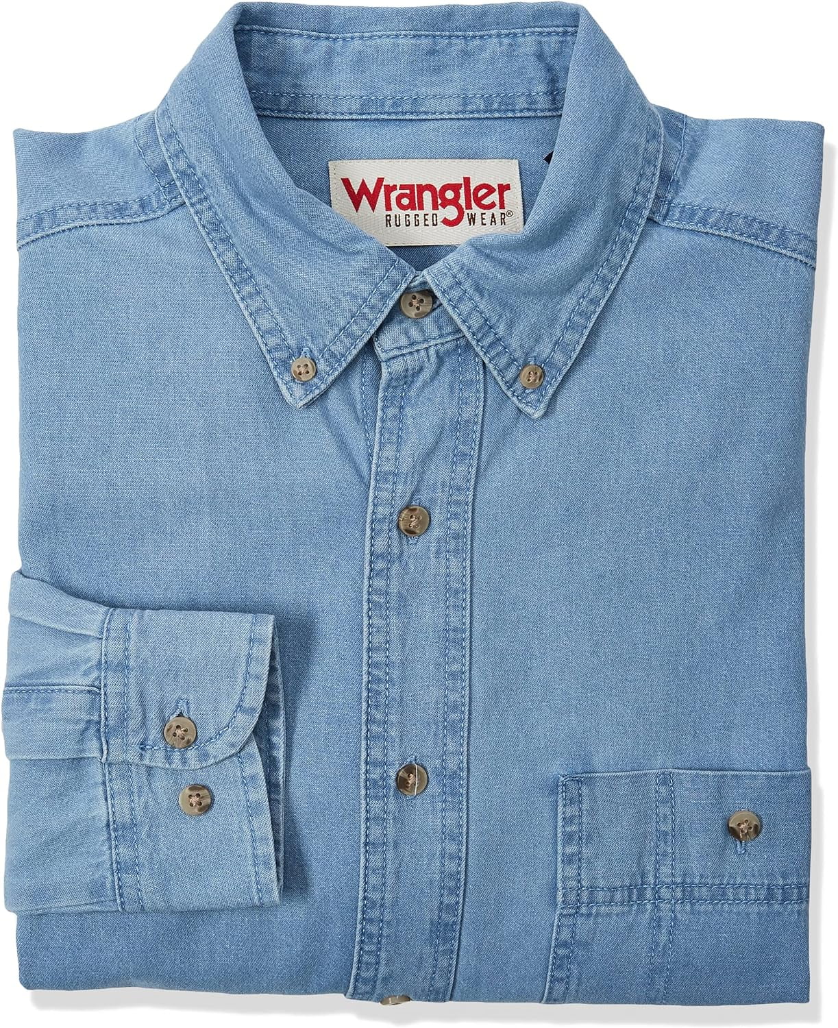 Wrangler Men's Denim Shirt 3X-Large Big Tall Denim - Walmart.com