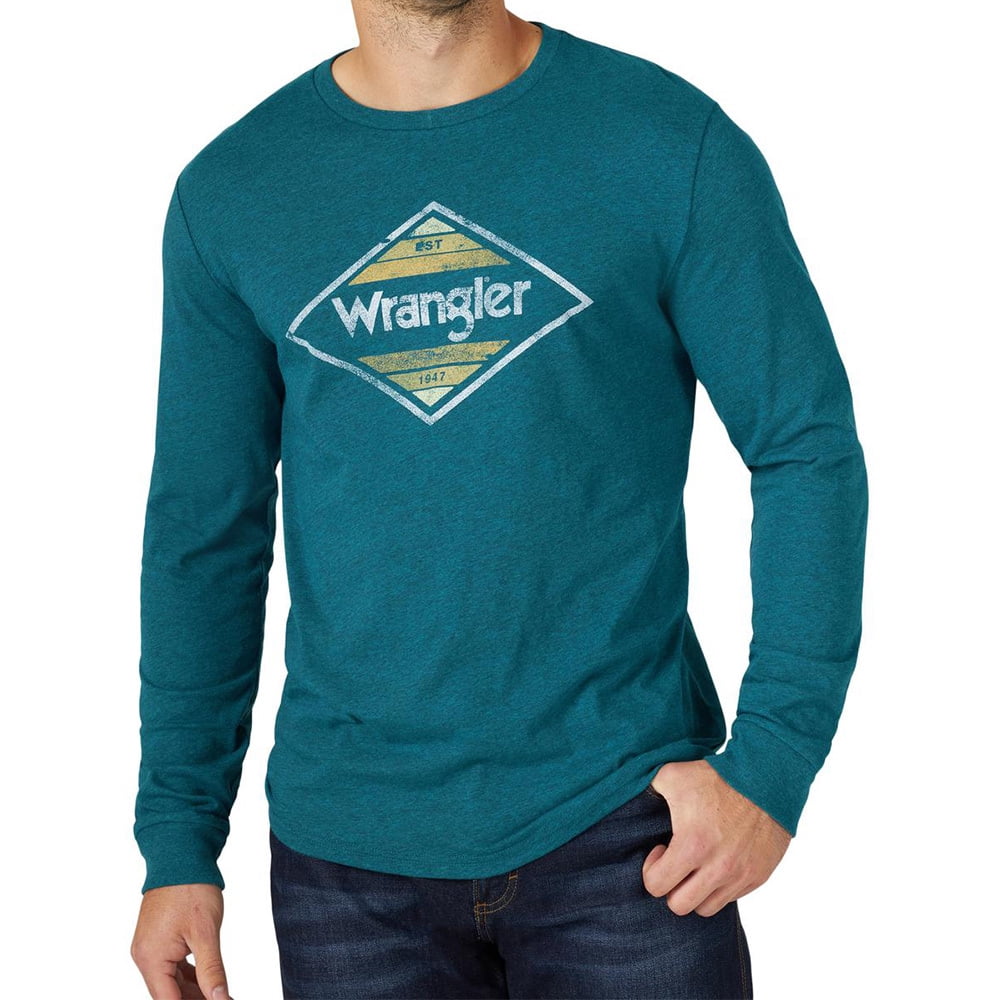 Wrangler® Men's Diamond Logo Cyan Pepper Heather T-Shirt 112319285 ...