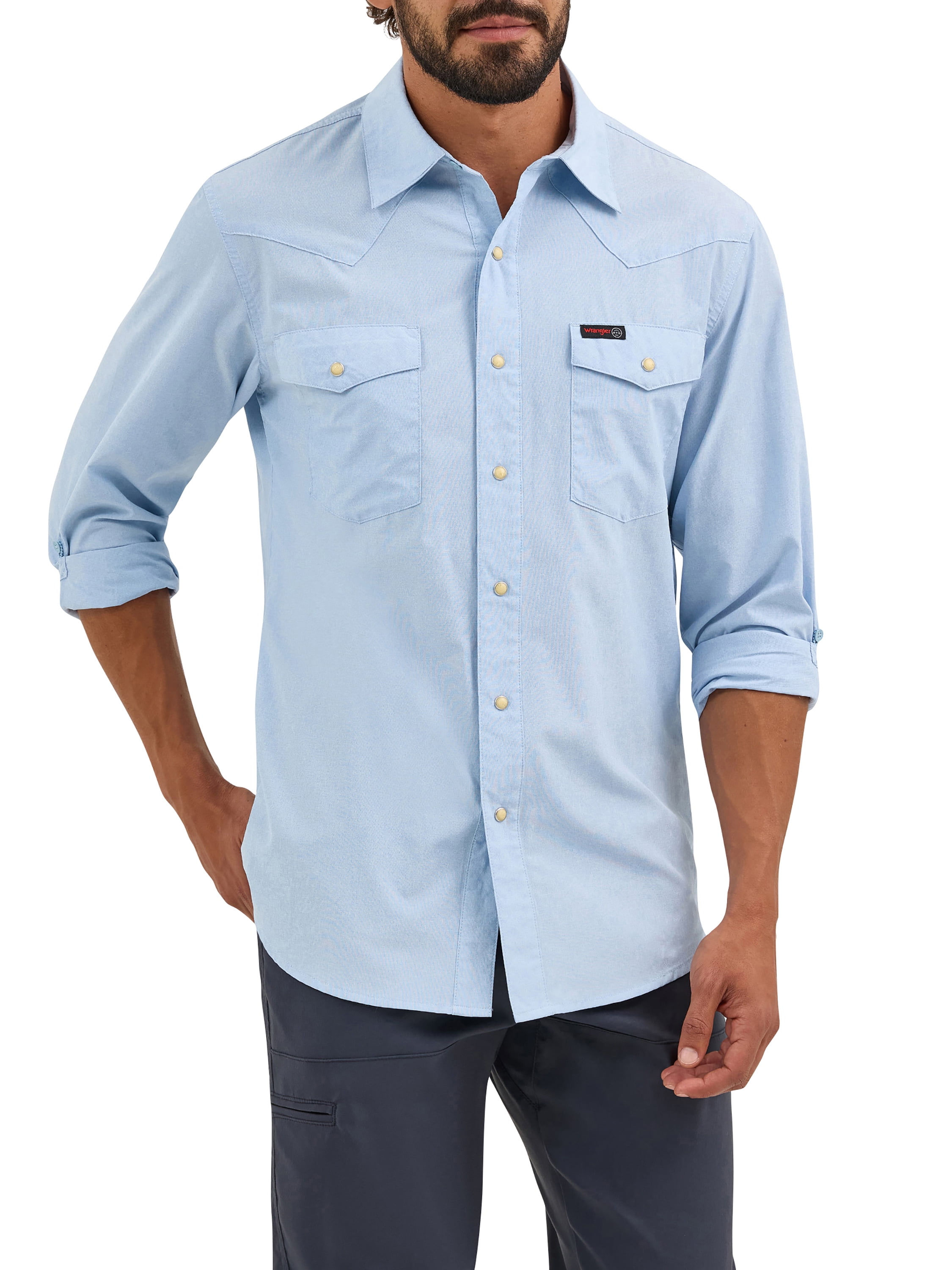 Wrangler® Men's Drover Shirt, Sizes M-3XL - Walmart.com