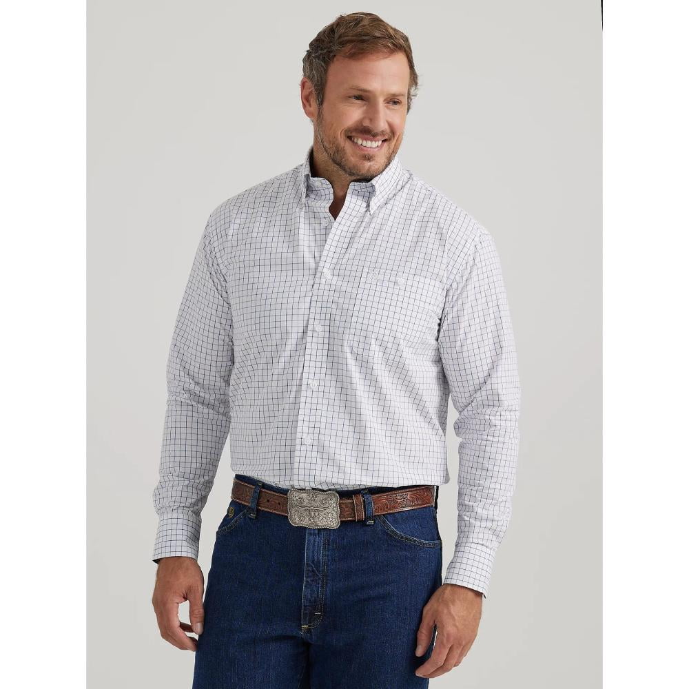 Wrangler Men's George Strait By Checkered Print Long Sleeve Button-Down ...