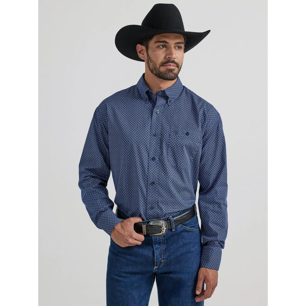 Wrangler Men's George Strait By Geo Print Long Sleeve Button-Down ...