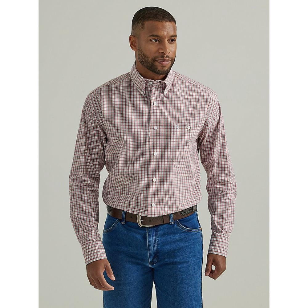 Wrangler Mens George Strait Collection One Pocket LS Shirt Red S ...