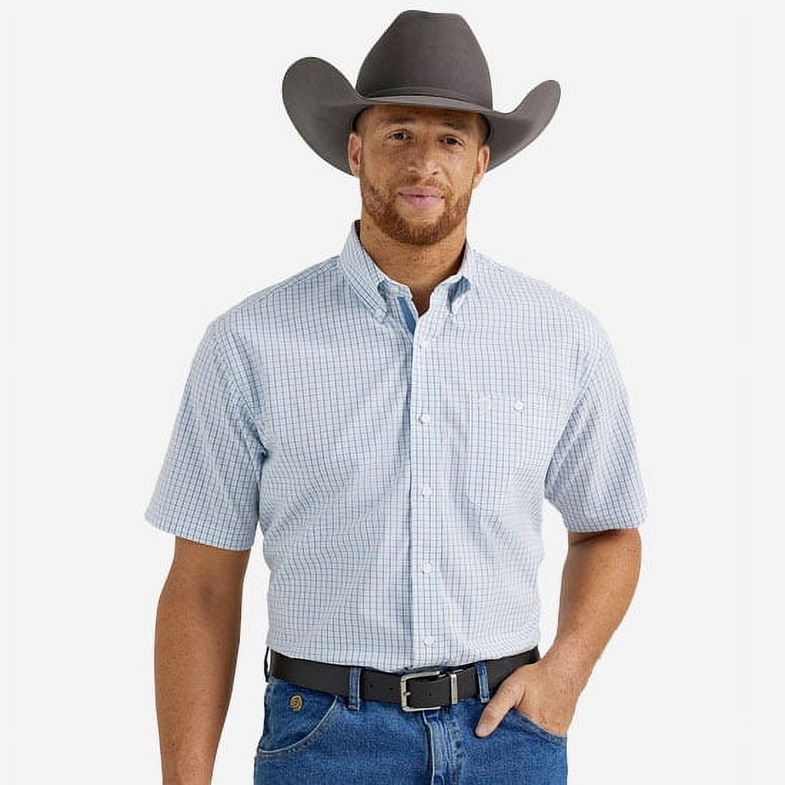 Wrangler George Strait Blue Plaid - Mens Shirt - 112346538 - Walmart.com