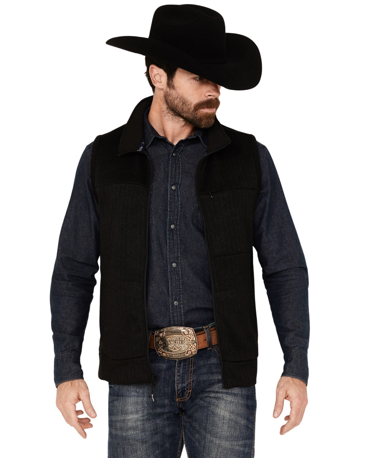 Wrangler Men's George Strait By Zip Logo Vest Black Medium - Walmart.com