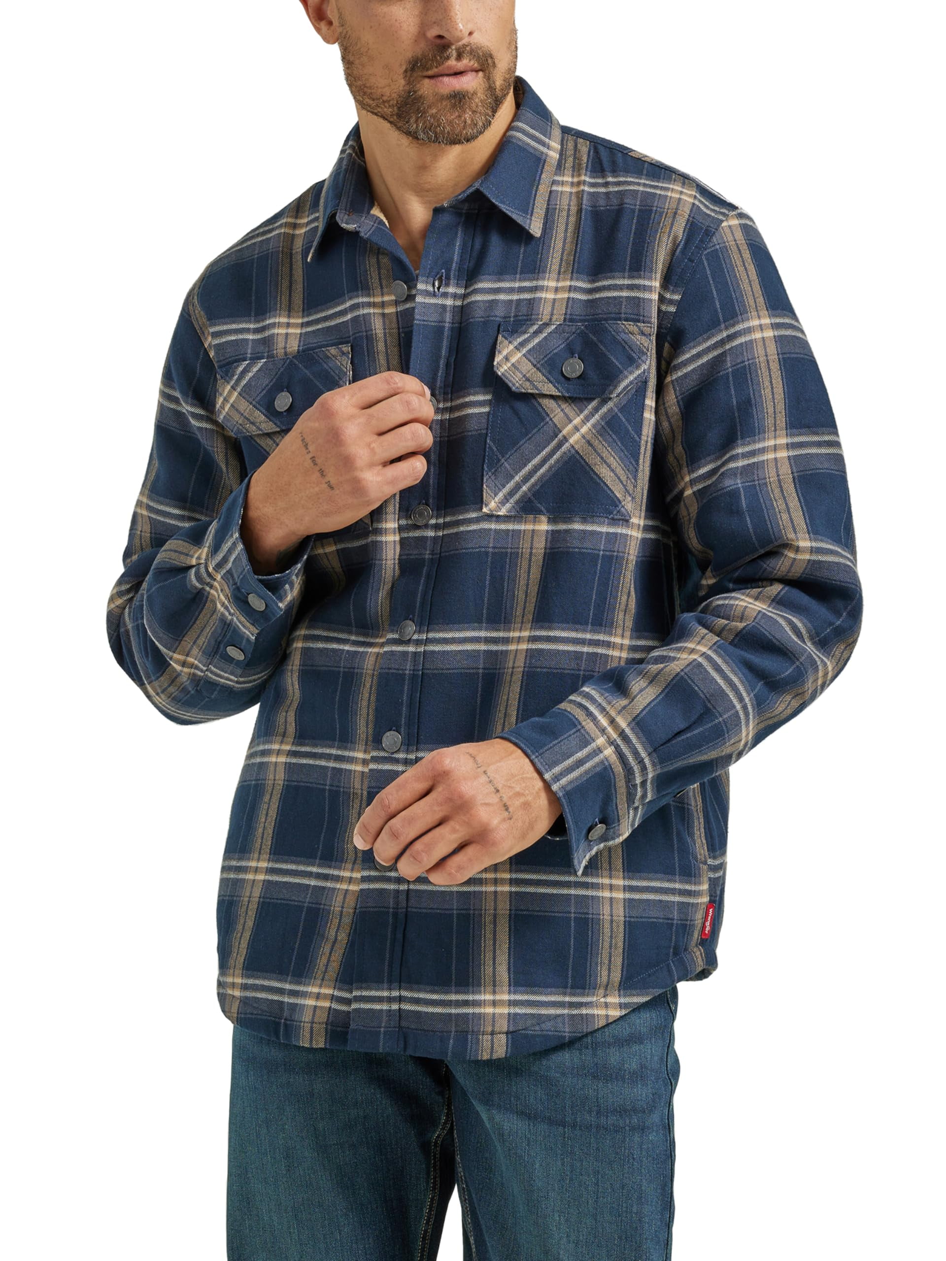 Wrangler men's Heavyweight Shirt Jacket with Sherpa Lining - Walmart.com
