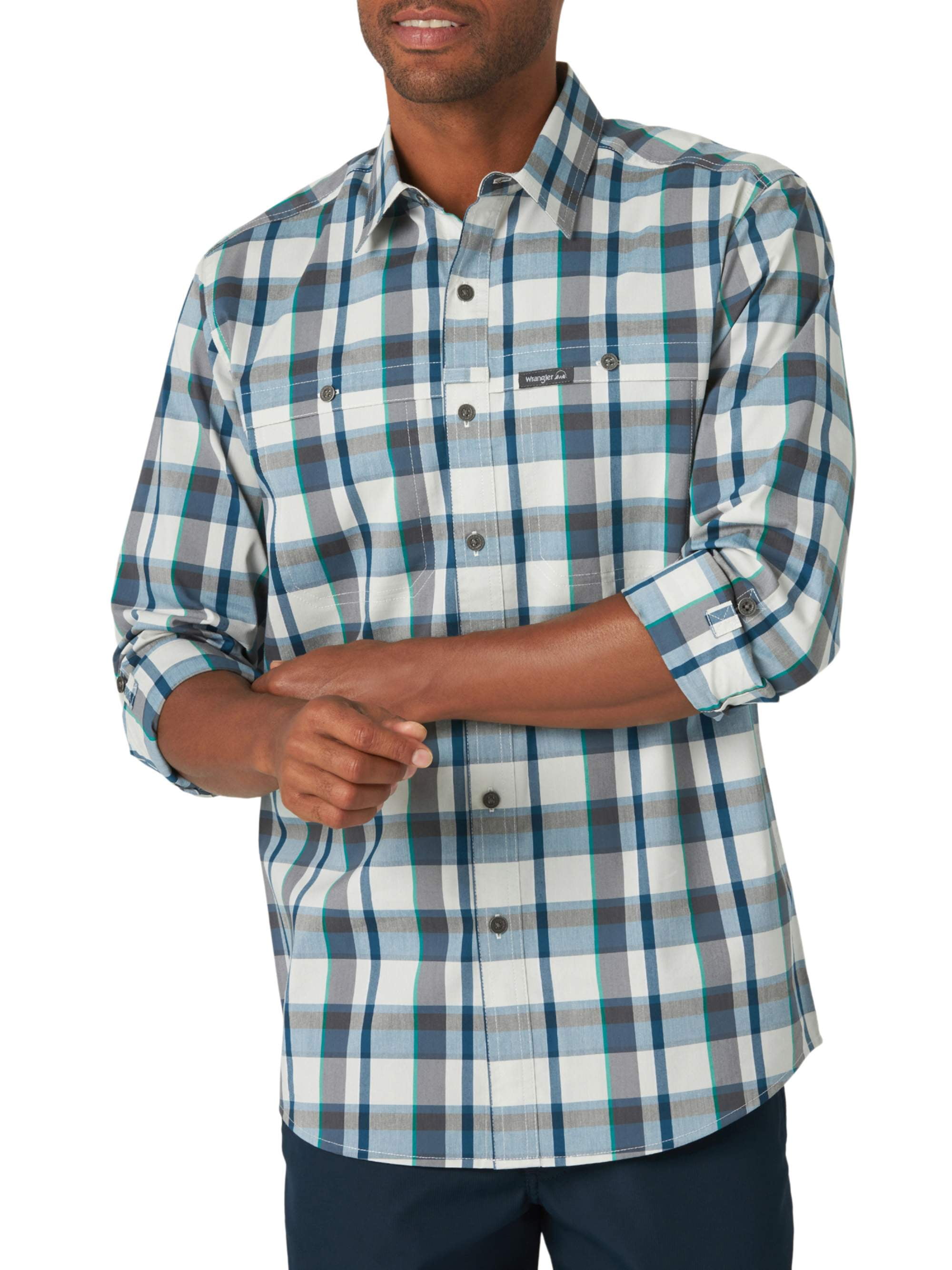 Wrangler Men's Long Sleeve Outdoor Vented Shirt - Walmart.com