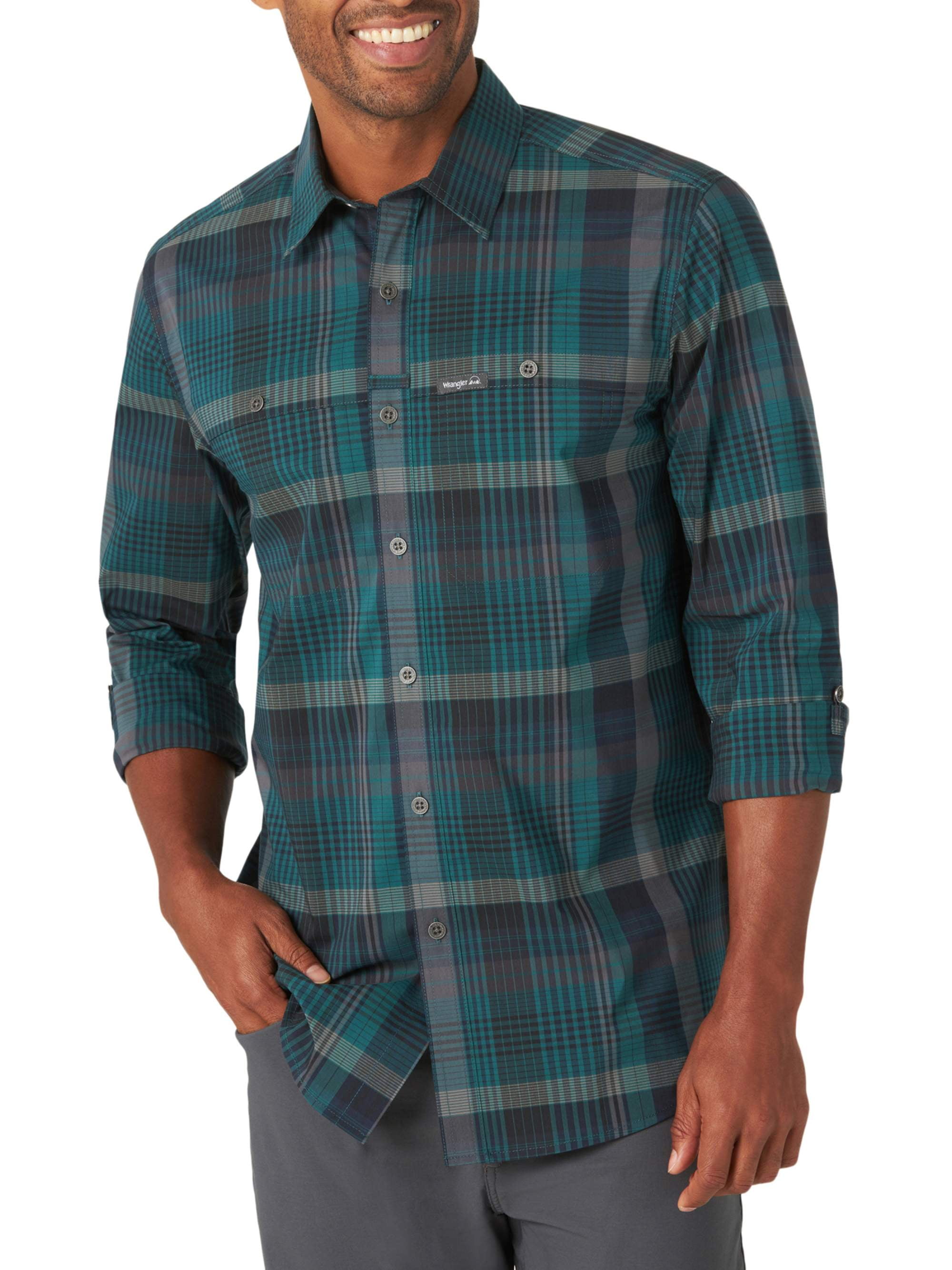 Wrangler Men's Long Sleeve Outdoor Vented Shirt, Cooling, Dry ...