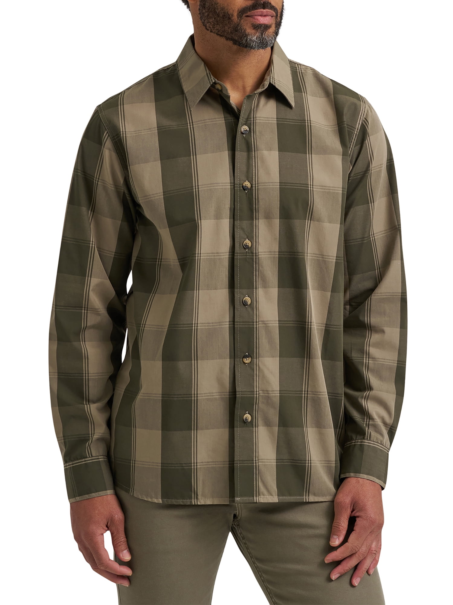 Wrangler® Men's Long Sleeve Plaid Shirt, Sizes S-5XL - Walmart.com