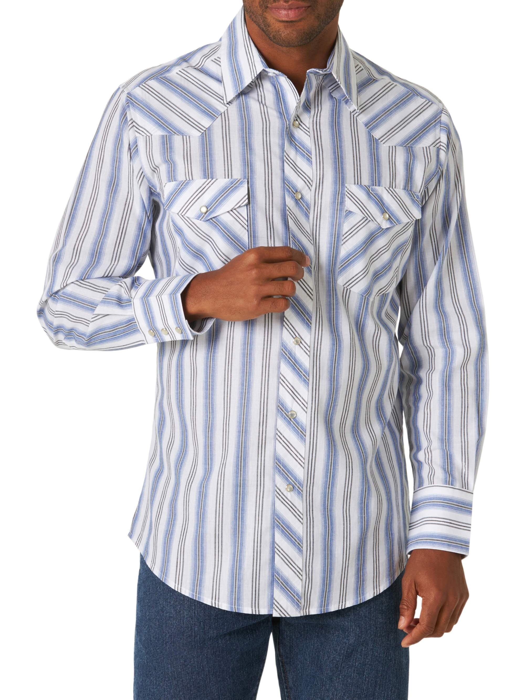 Wrangler Men's Long Sleeve Western Style Work Shirt - Walmart.com