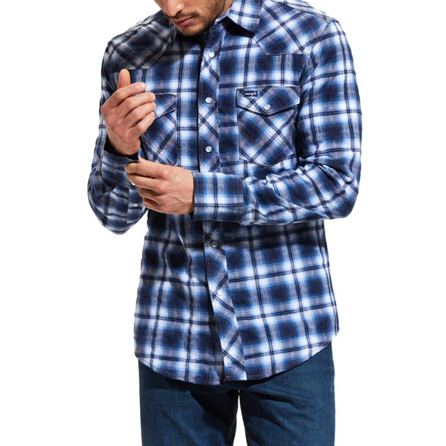 Wrangler Men's Long Sleeve Western Work Shirt - Walmart.com