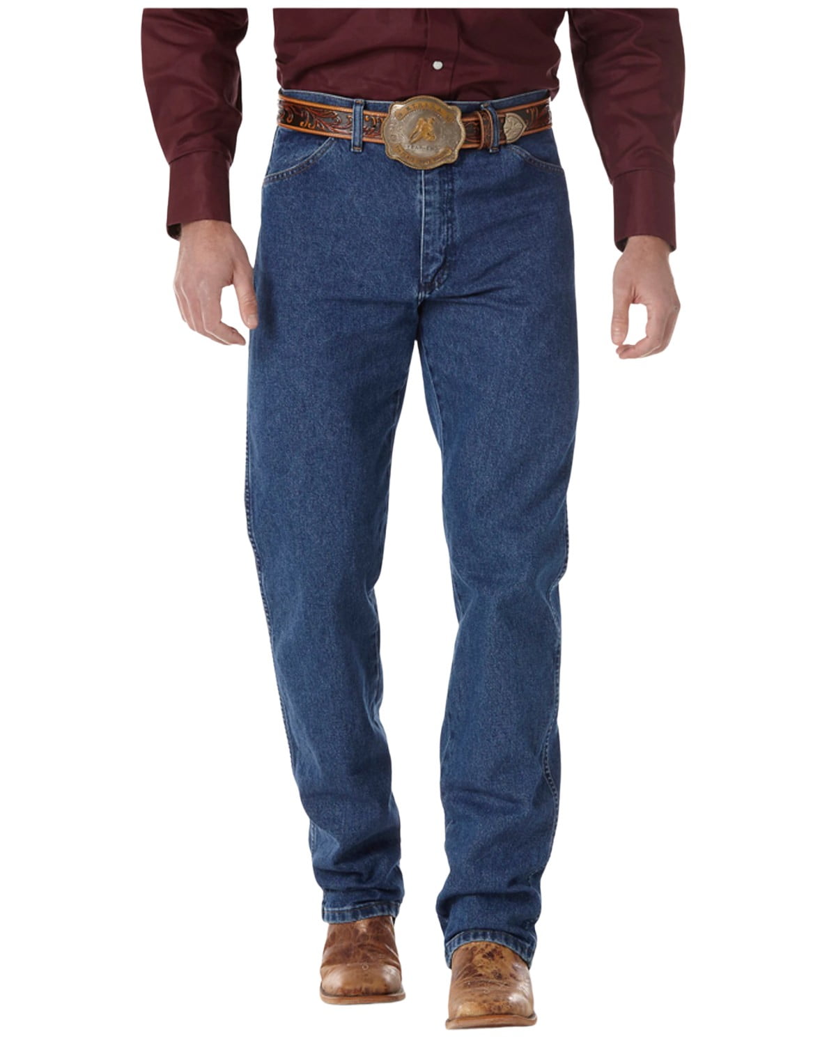 Wrangler Men's Medium Wash High Rise Original Cowboy Bootcut Jeans Blue ...