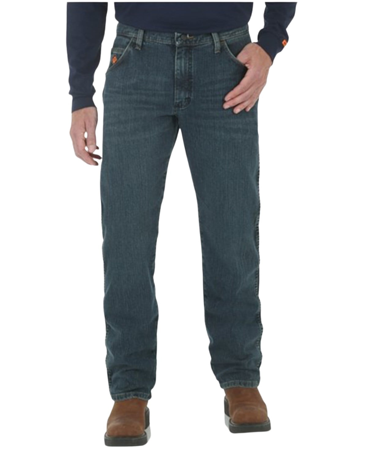 Wrangler Men's Medium Wash Regular Fit Work Jeans Blue 34W x 34L ...