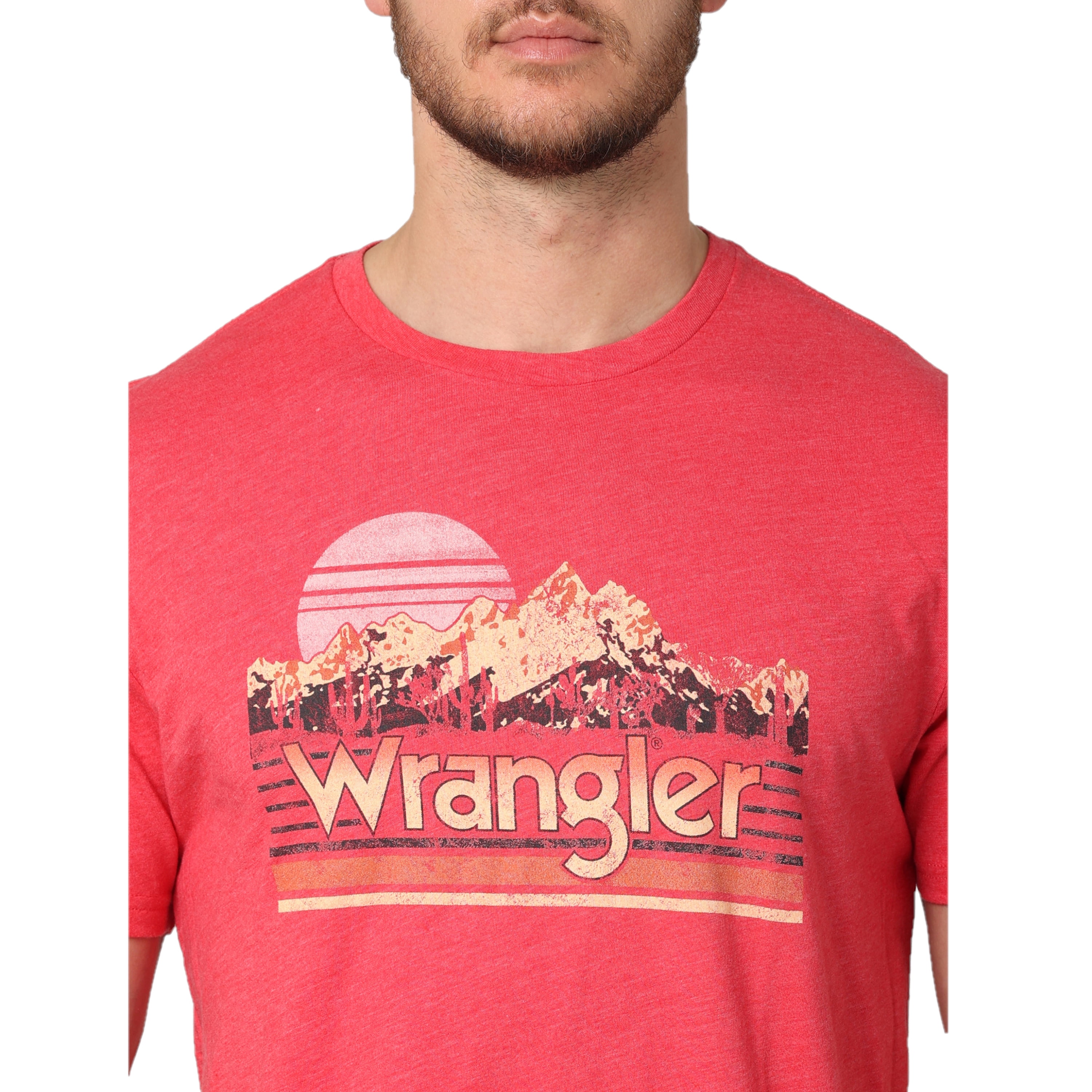 Wrangler Men's Mountain Sunset Red Heather Graphic T-Shirt 112315023 ...