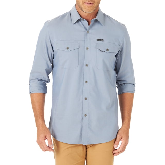 Wrangler Men's Outdoor 2-Pocket Performance Utility Shirt - Walmart ...